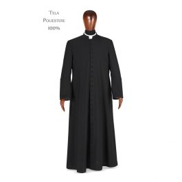 Veste talare tela vaticana fine poliestere - art.1010 nero